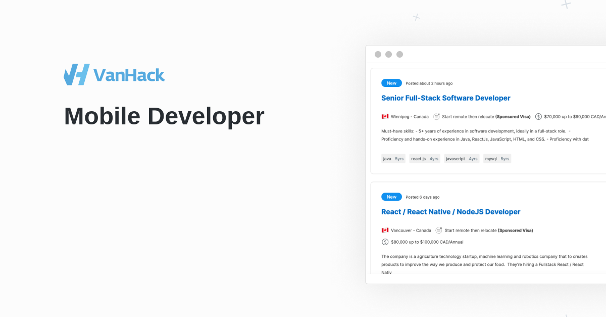 Mobile Developer - VanHack